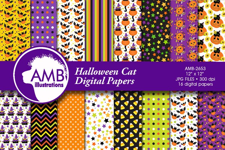 Halloween black cat papers AMB-2653