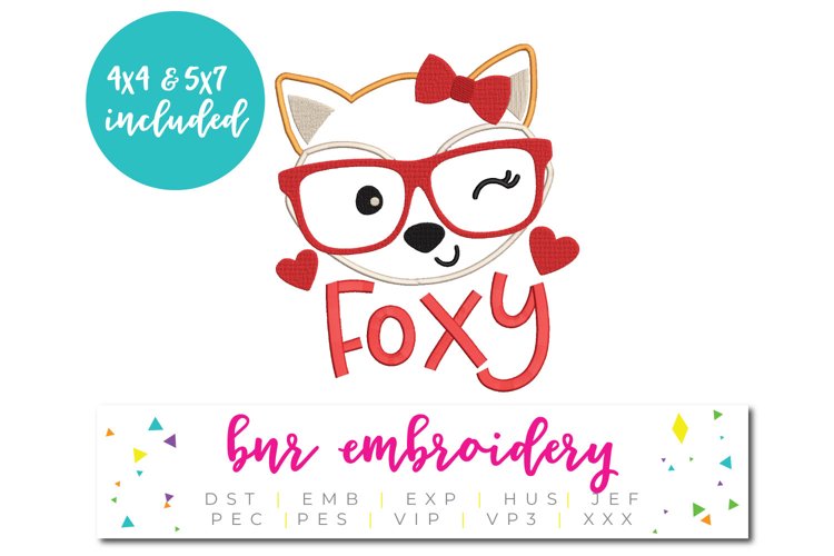 Foxy Machine Embroidery Design