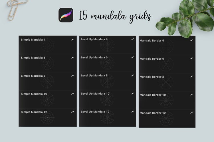 Free Procreate download - Procreate mandala grids | 15 mandala stamp ...