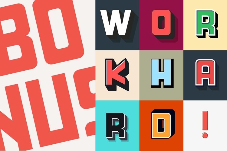 HardWork - Display Font With Styles - Free Font of The Week | Font Bundles