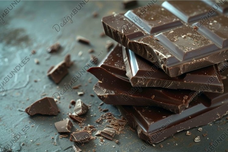 Dark chocolate delight on rustic surface