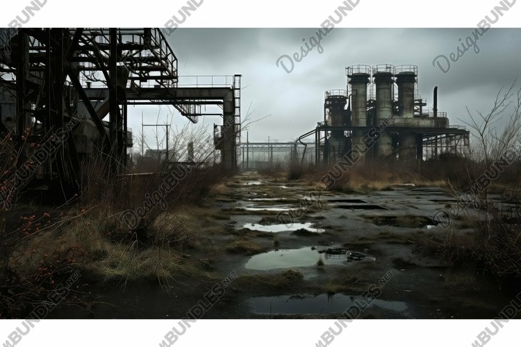 desolate empty industrial background (4072679)