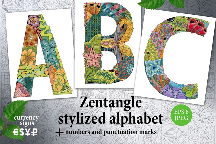 Zentangle color alphabet (515060) | Illustrations | Design Bundles