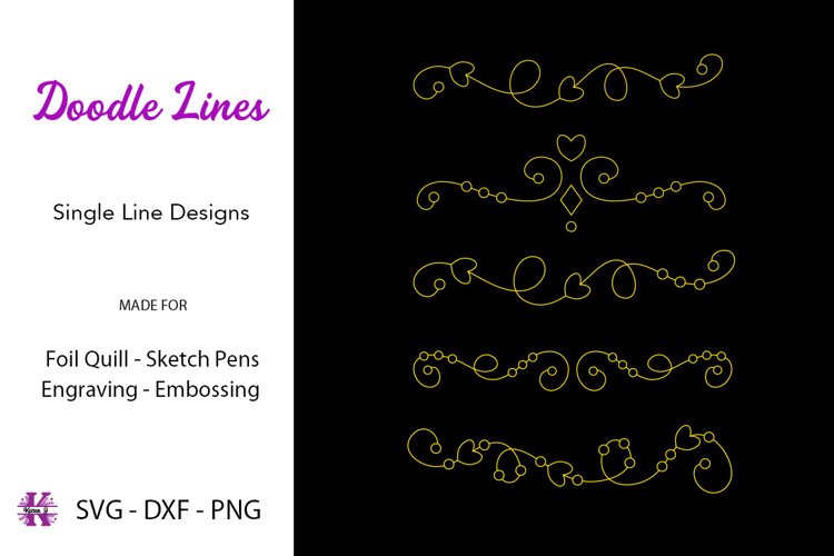 Doodle Lines Dividers/Borders for Foil Quill (378541) | Single Line ...