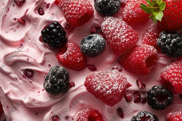 Delectable Berries cream. Generate AI