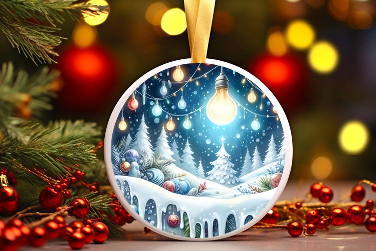 Gleaming Lights Winter Scene PNG