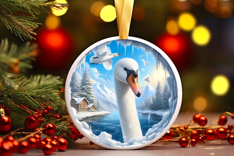 Icy Wall with Smiling Swan Sublimation PNG