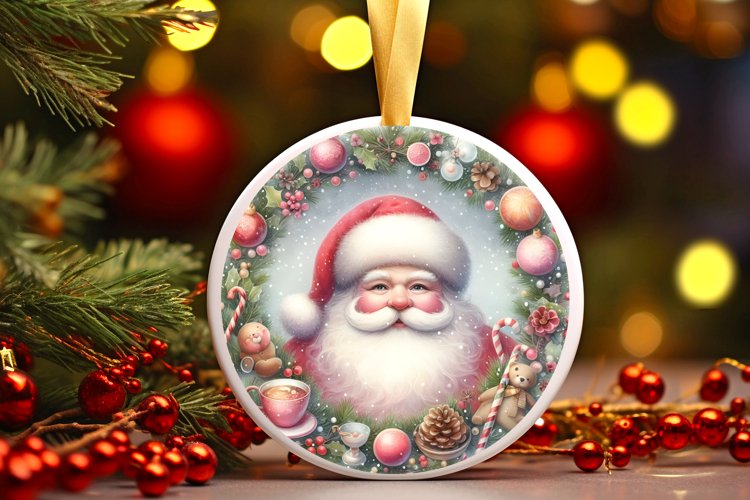 Round Christmas Ornament Sublimation|Clipart