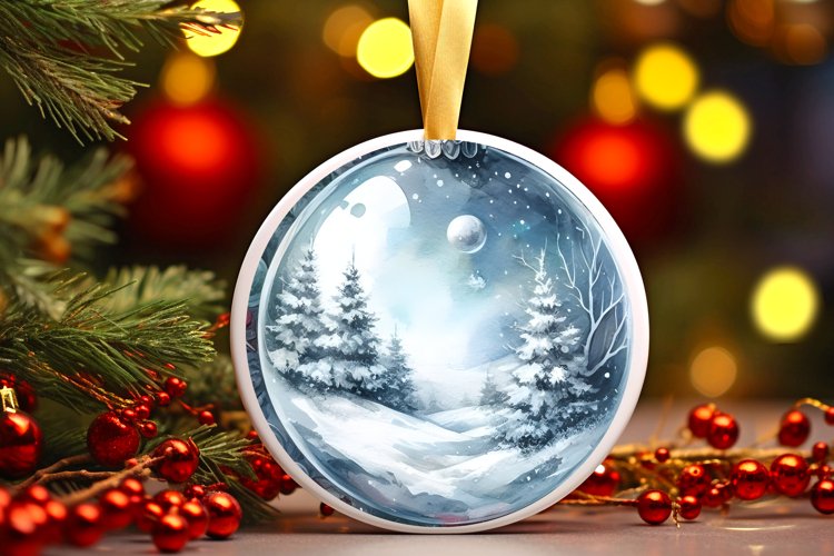 Round Winter Scene Ornament