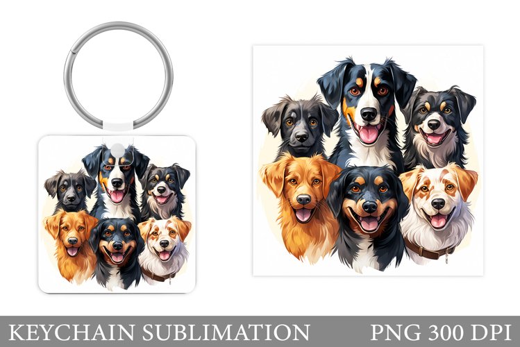Cute Dog Keychain Design. Funny Dog Keychain Sublimation