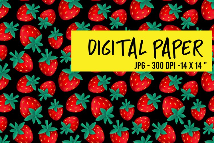 Red berries seamless pattern|Strawberry digital paper