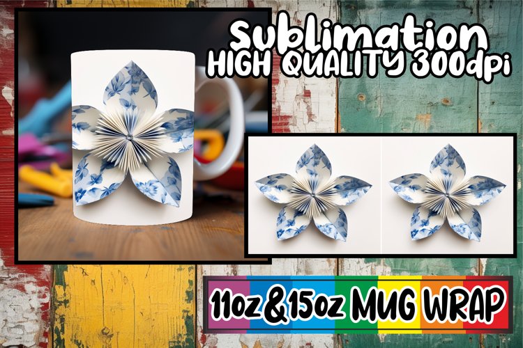 Floral 3D Sublime Mug Wrap - 11/15oz Elegant (3085870)