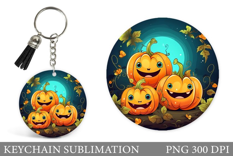 Cute Pumpkin Keychain. Cute Halloween Keychain (4540019)
