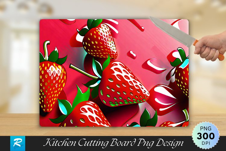 Strawberry Cutting Board Sublimation Design
