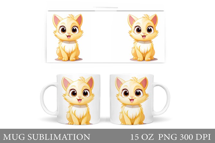 Funny Cat Mug Design. Cute Cat Mug Sublimation (4207212)