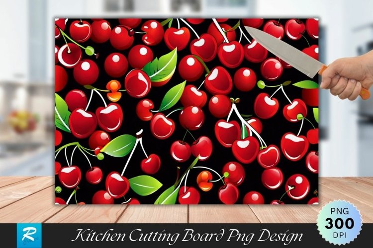 Red Cherry Cutting Board Sublimation Design