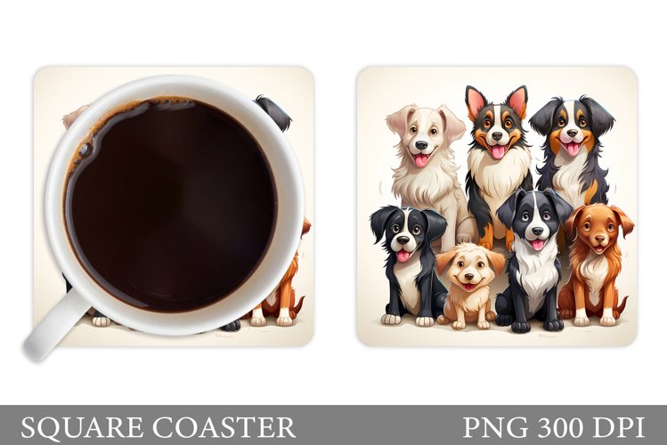Funny Dog Coaster Design. Cute Dogs Coaster (4206072)