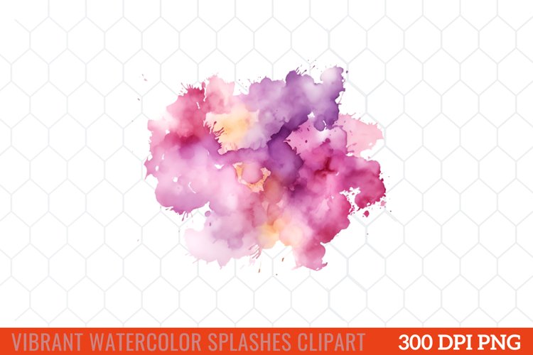 Vibrant Watercolor Splashes Clipart