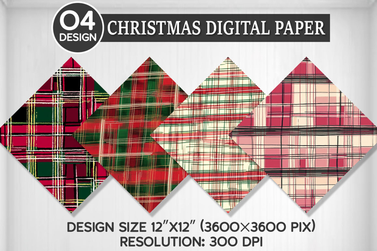 Christmas Pattern Digital Paper, Christmas Background