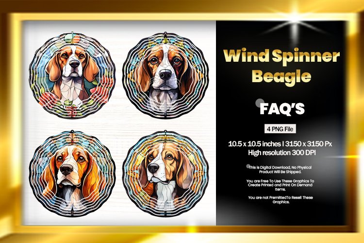 Beagle Wind Spinner Sublimation - 04 Variations