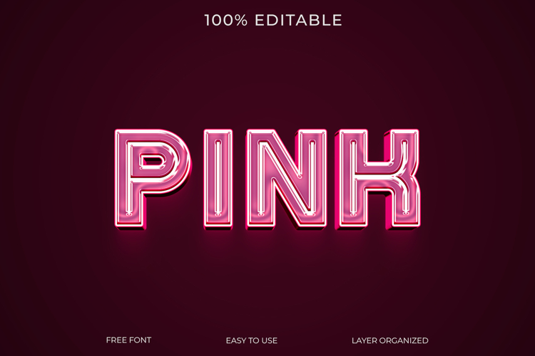 Pink PSD Editable Text Style