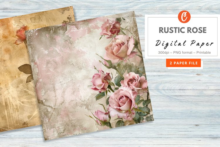 Rustic Rose Digital Paper