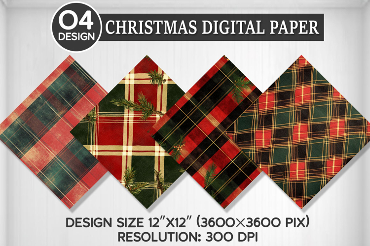 Christmas Pattern Digital Paper, Christmas Background