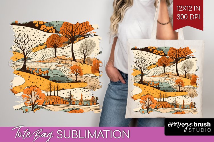 Autumn Forest Tote Bag - Fall Tote Bag PNG (4893567)