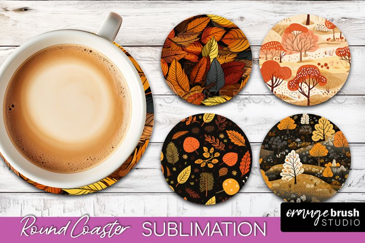 Fall Round Coasters - Autumn Forest Coaster (4440667)