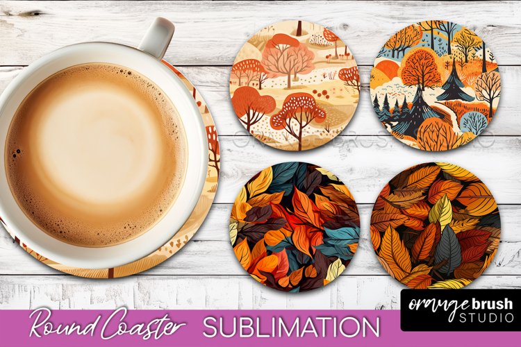 Fall Round Coasters - Autumn Forest Coaster (4440673)