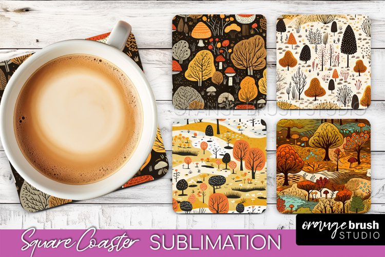 Fall Square Coasters - Autumn Forest Coaster (4440601)