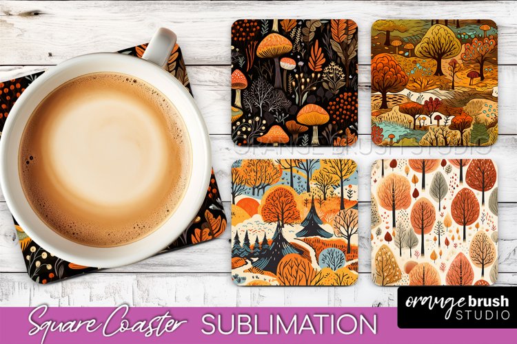 Fall Square Coasters - Autumn Forest Coaster (4440607)