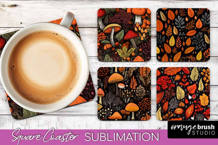 Fall Square Coasters - Autumn Forest Coaster (4440617)