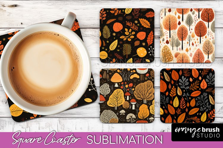 Fall Square Coasters - Autumn Forest Coaster (4440631)
