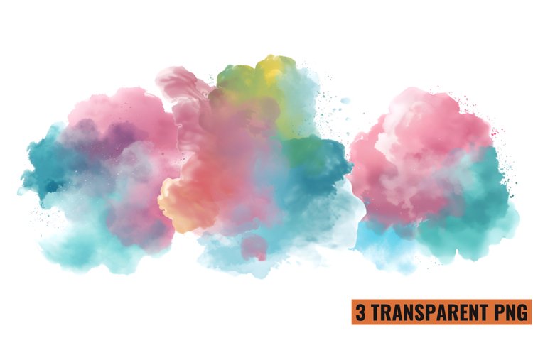 Watercolor Splashes Clipart Sublimation, PNG