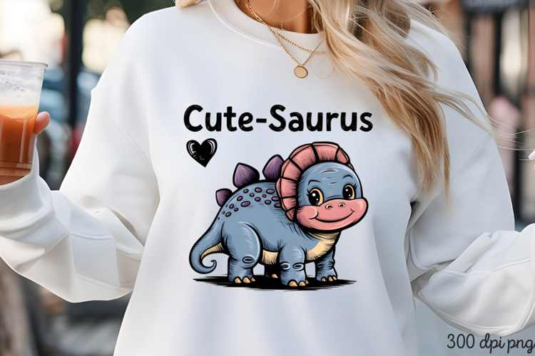 Cute-Saurus PNG, Baby Animal Nursery Sublimation