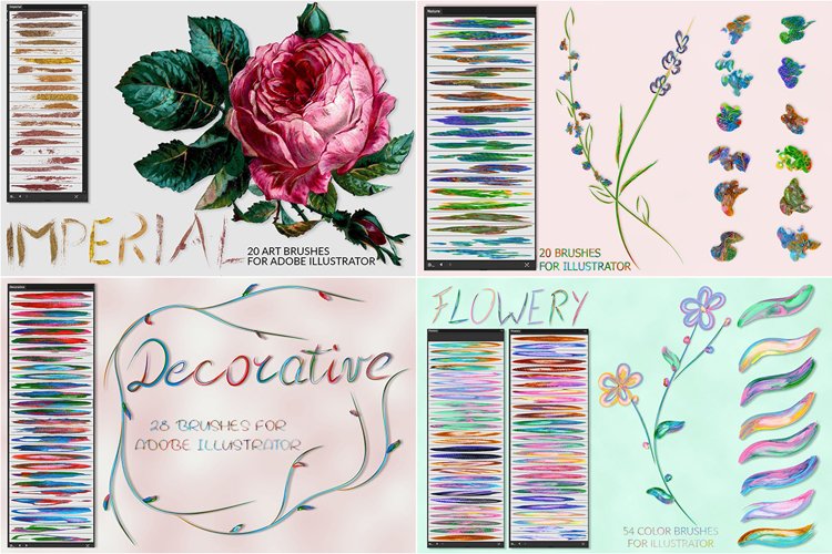 Imperial, Flowery, Decorative & Nature Illustrator Brushes
