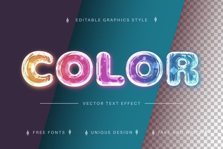 Color Glass - Editable Text Effect, Font Style