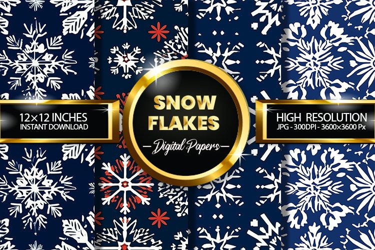 Snowflakes Digital Papers - 04 Variations (3001582)