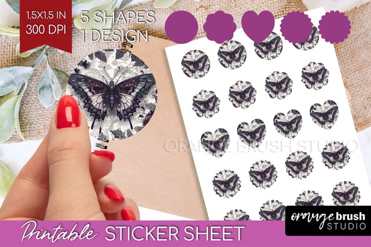 Dark Gothic Round Sticker - Victorian Gothic (4904145)