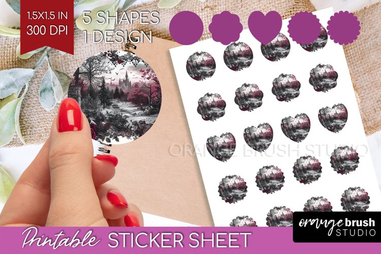 Dark Gothic Round Sticker - Victorian Gothic (4904154)