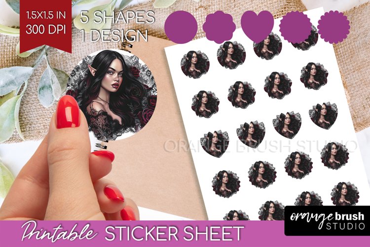 Dark Gothic Round Sticker - Victorian Gothic (4904158)