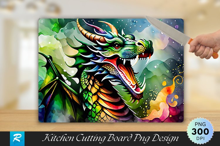 Dragon Cutting Board Sublimation Design
