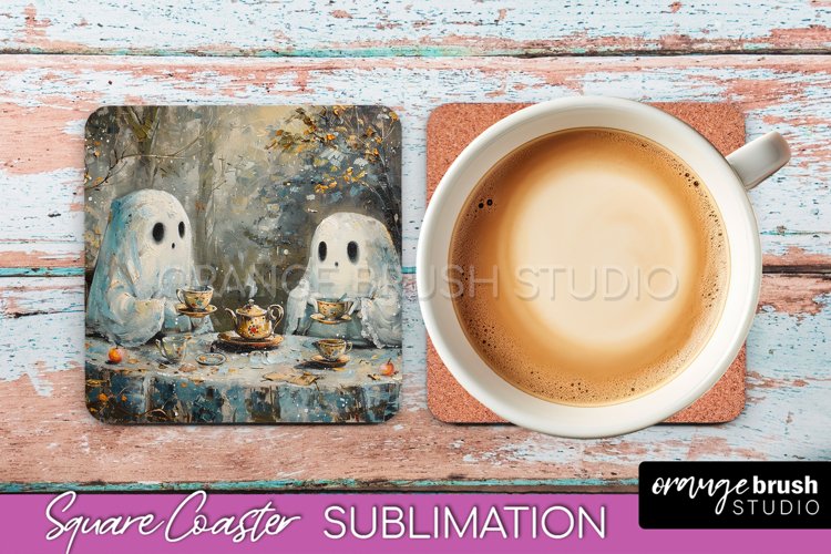 Ghost Coaster - Halloween Square Coaster (4139146)