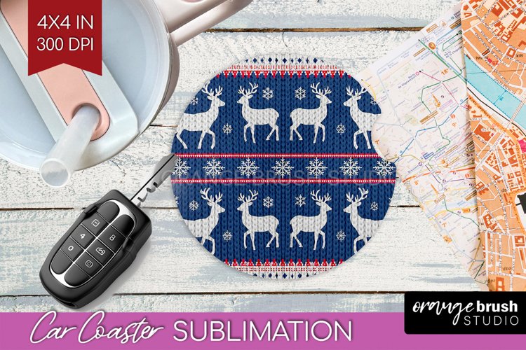 Nordic Christmas Car Coaster - Winter Coaster (4845674)