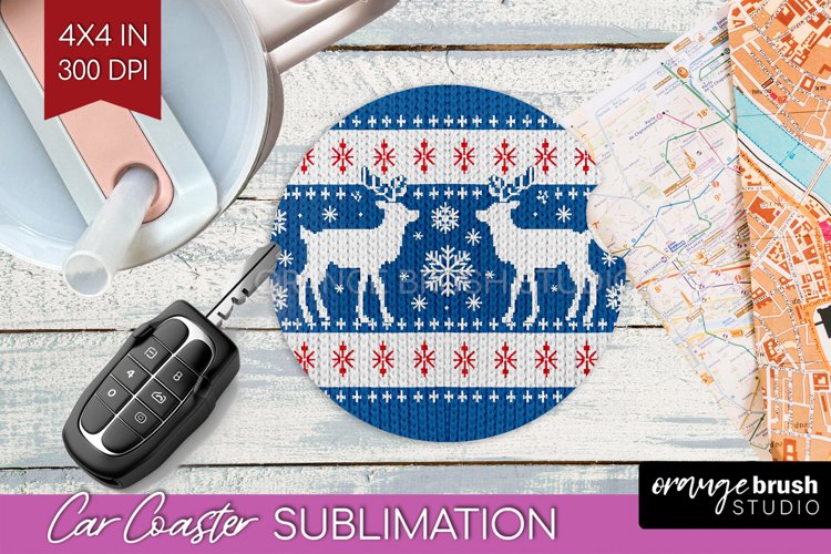 Nordic Christmas Car Coaster - Winter Coaster (4845696)