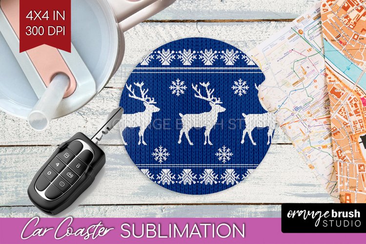Nordic Christmas Car Coaster - Winter Coaster (4845701)