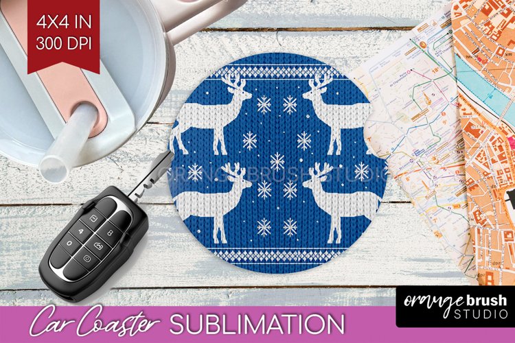 Nordic Christmas Car Coaster - Winter Coaster (4845704)