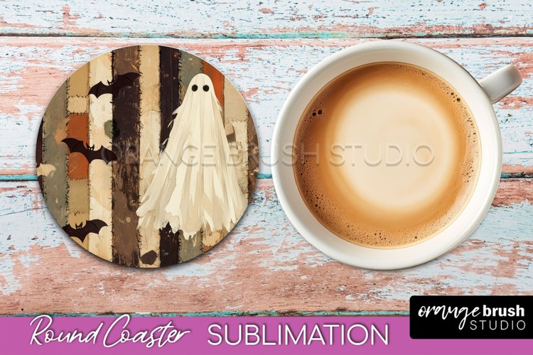Ghost Coaster, Patchwork Halloween Round Coaster (4459250)