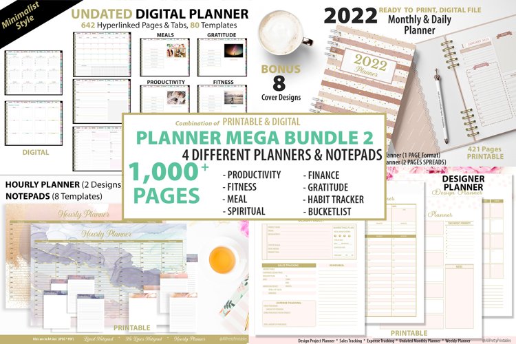 1000 Plus Ultimate Planner Bundle 2nd Set (720046) | Planner Templates ...